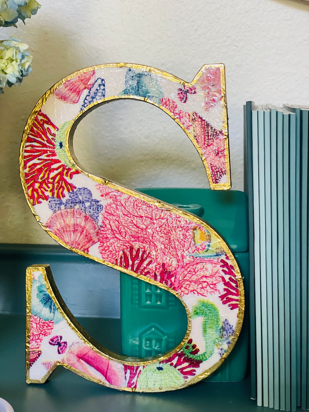 Under the Sea Decoupaged Monogram || Wall Decor (with Hanger) - Etsy