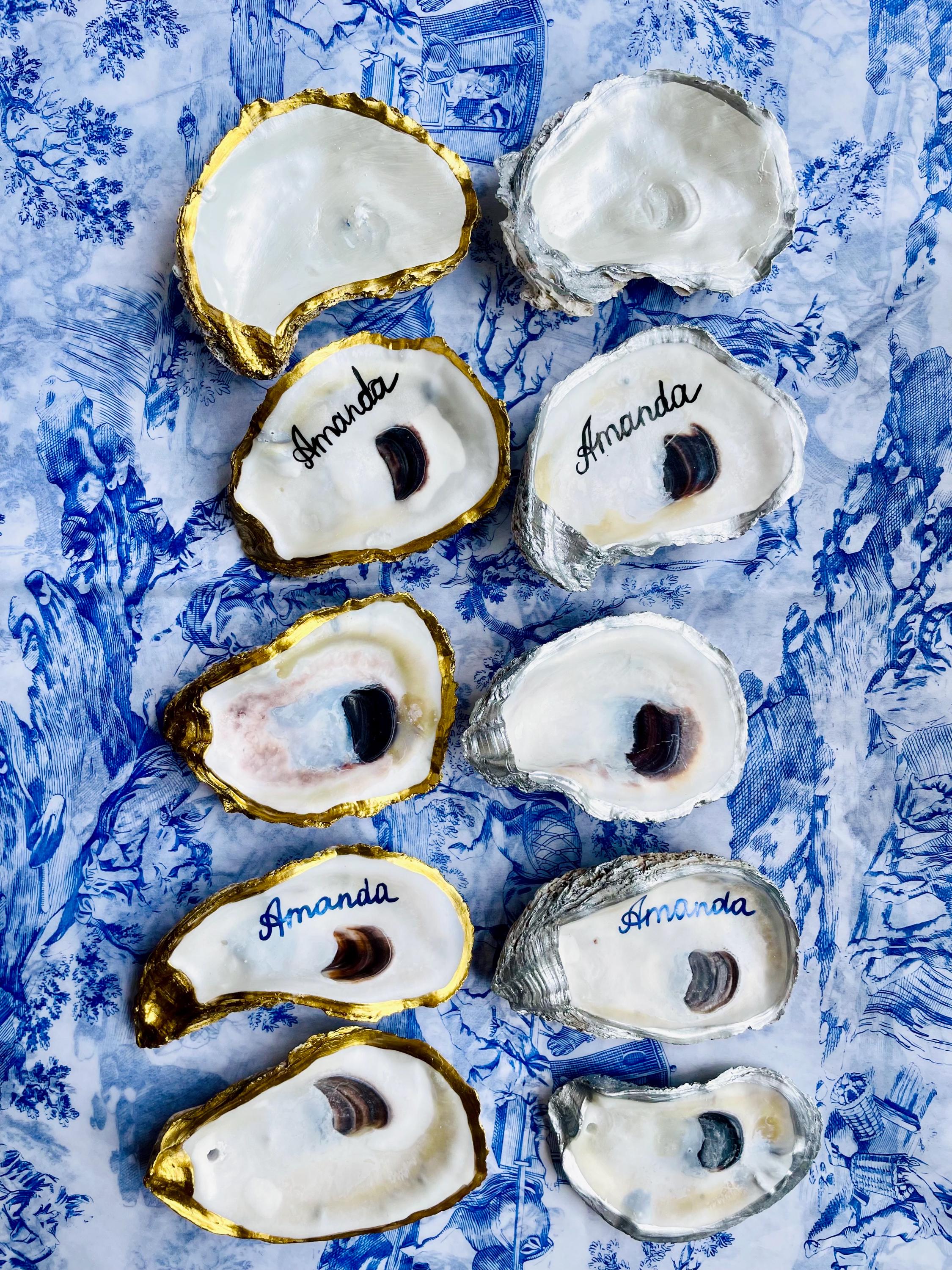 Personalised Oyster Shell Wedding Favors/ Placement Cards - Etsy