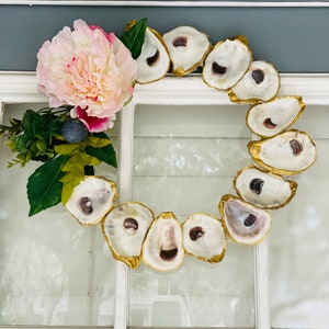 Gilded Oyster Shell Peony Spring Wreath - Etsy