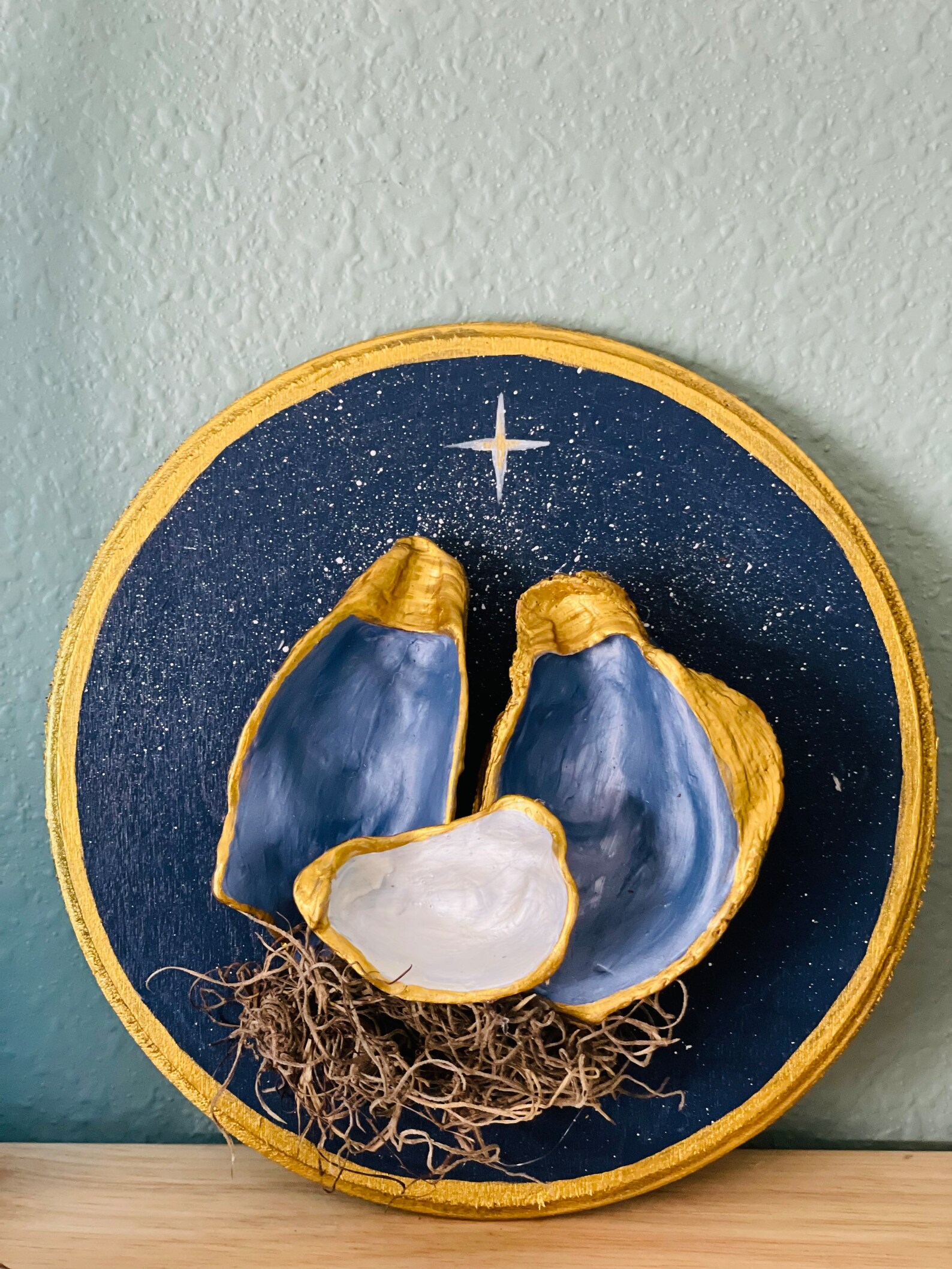 Handmade Painted Oyster Shell Nativity Scene - Christmas Decor - Etsy