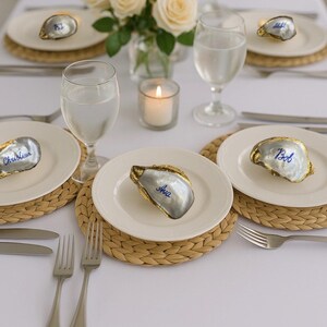 Personalized Oyster Shell Wedding Favors: Hand-painted Pearl With Gold ...