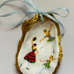 Decoupage Oyster Shell Ballet Dancer Christmas Ornament - Etsy