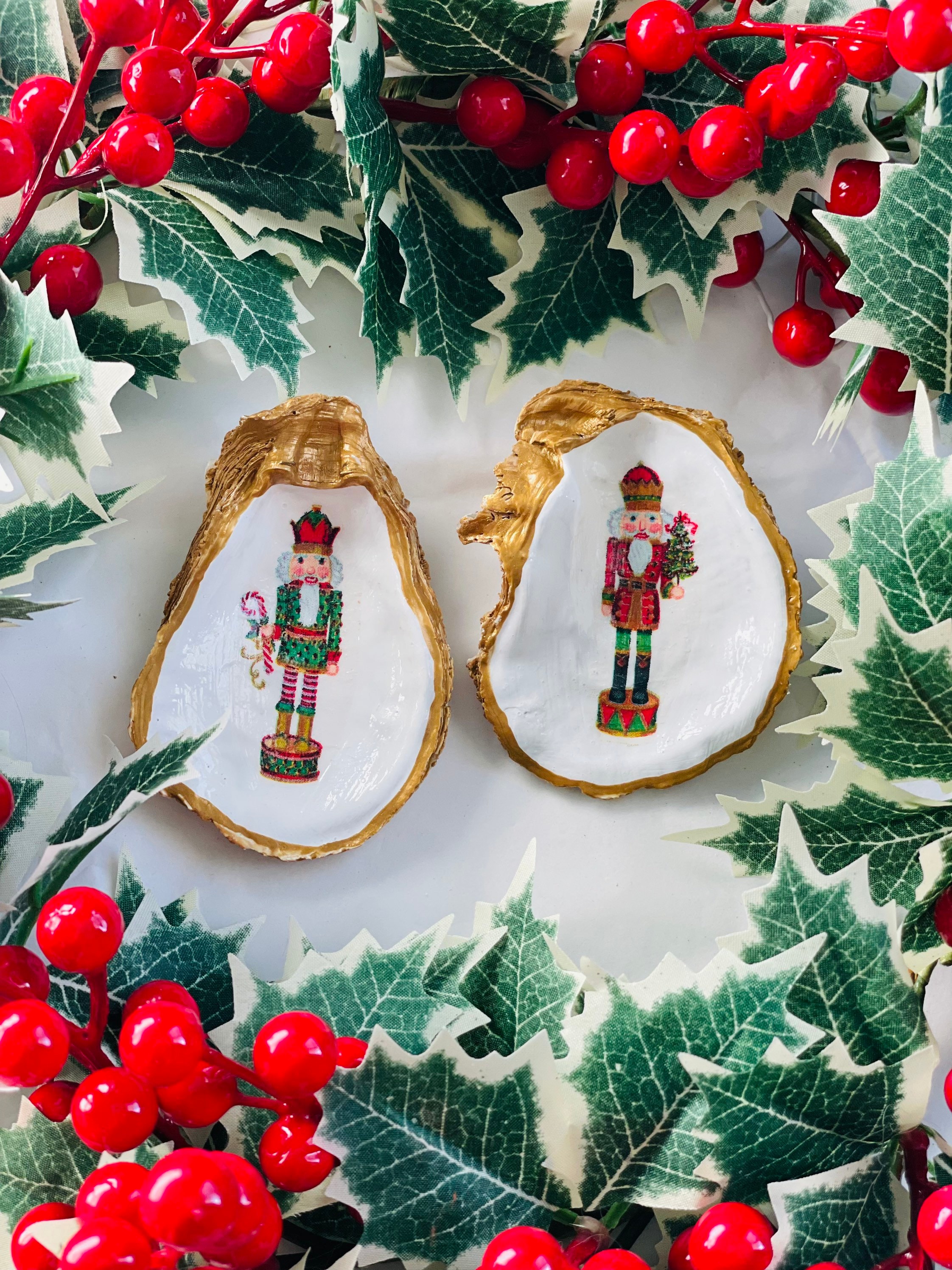 Nutcracker Decoupage Oyster Shell Trinket Dishes - Set of 4 - Etsy