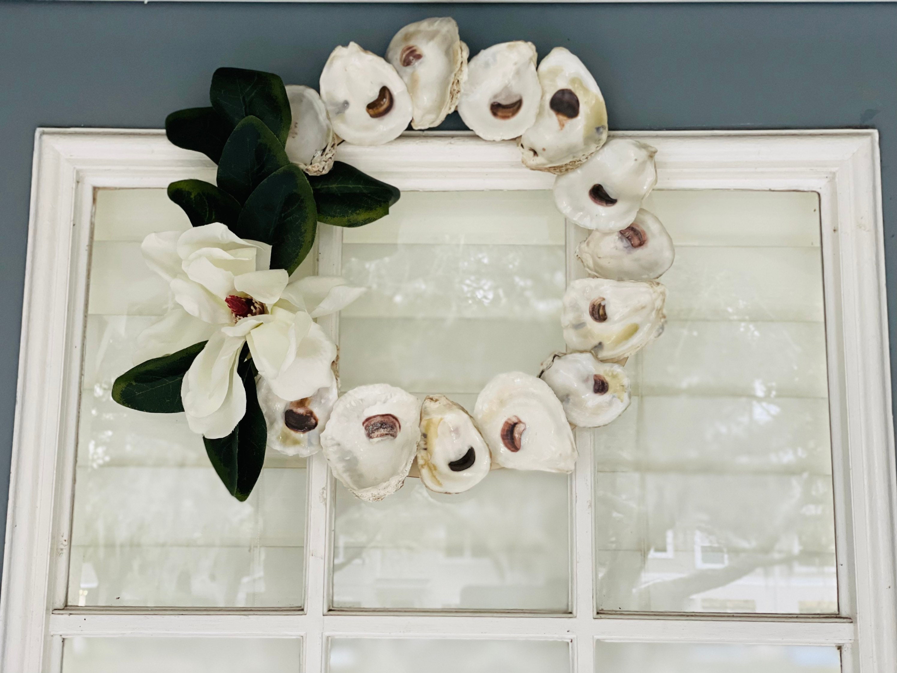 Magnolia Bloom Natural Oyster Shell Spring Wreath - Etsy