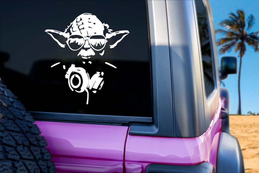 Star Wars Yoda Decal, Decal, Star Wars DJ Yoda Sticker, Gift for Him ...