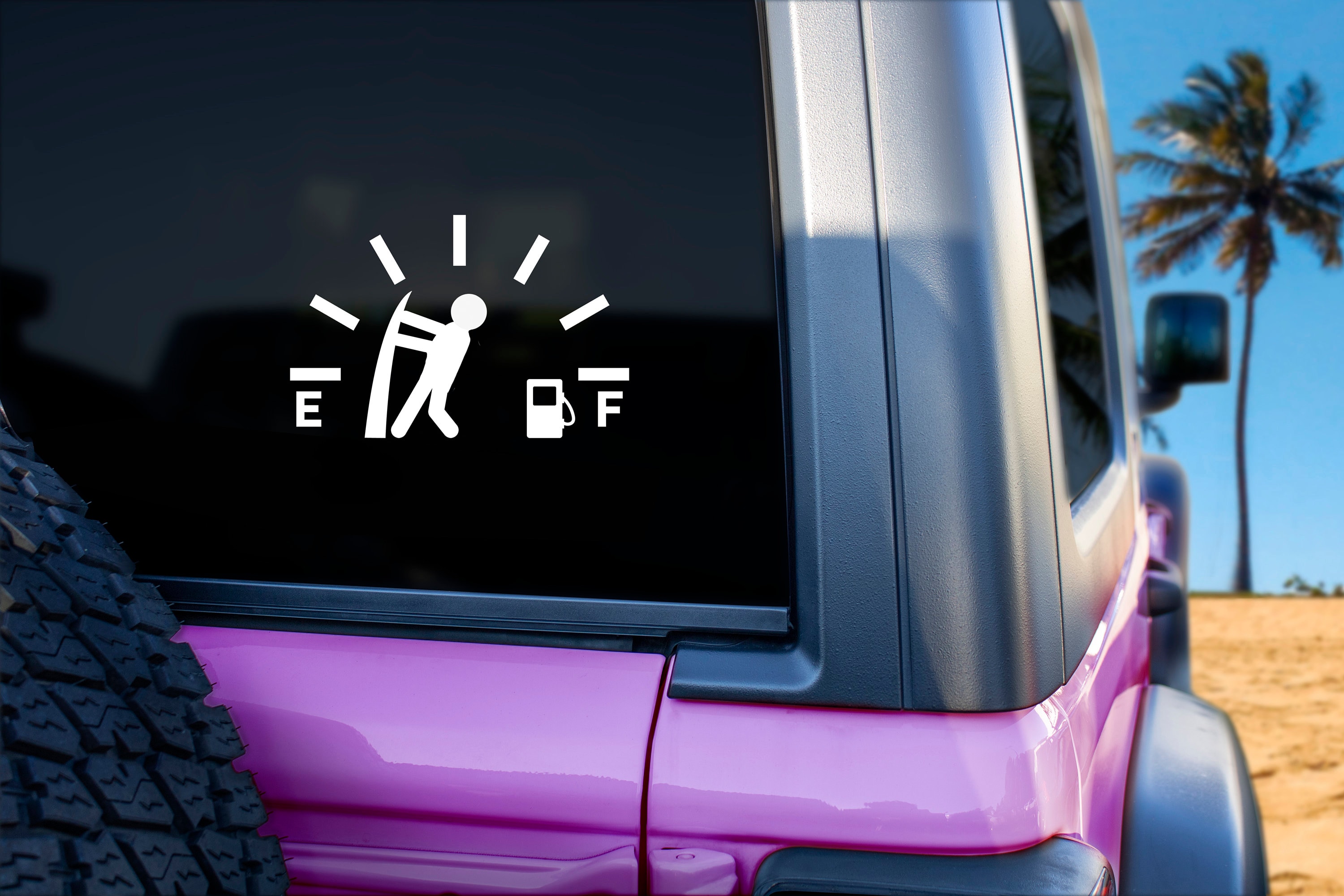 Empty Gas Gauge Decal Man Pulling Gas Gauge Sticker Car | Etsy