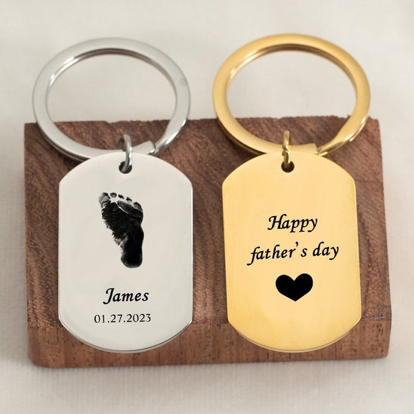 Baby Footprint Keychain - Etsy