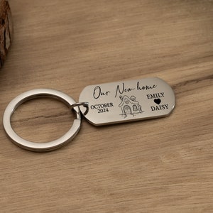 Personalised New Home Key Chain, Engraved Gift for New House, First ...