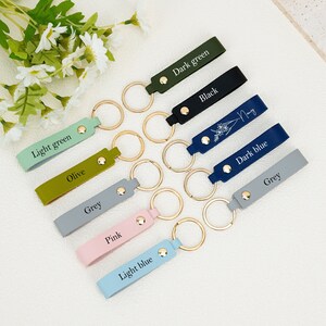 Personalized Woman Keychain, Custom Birth Flower Keyring With Name ...