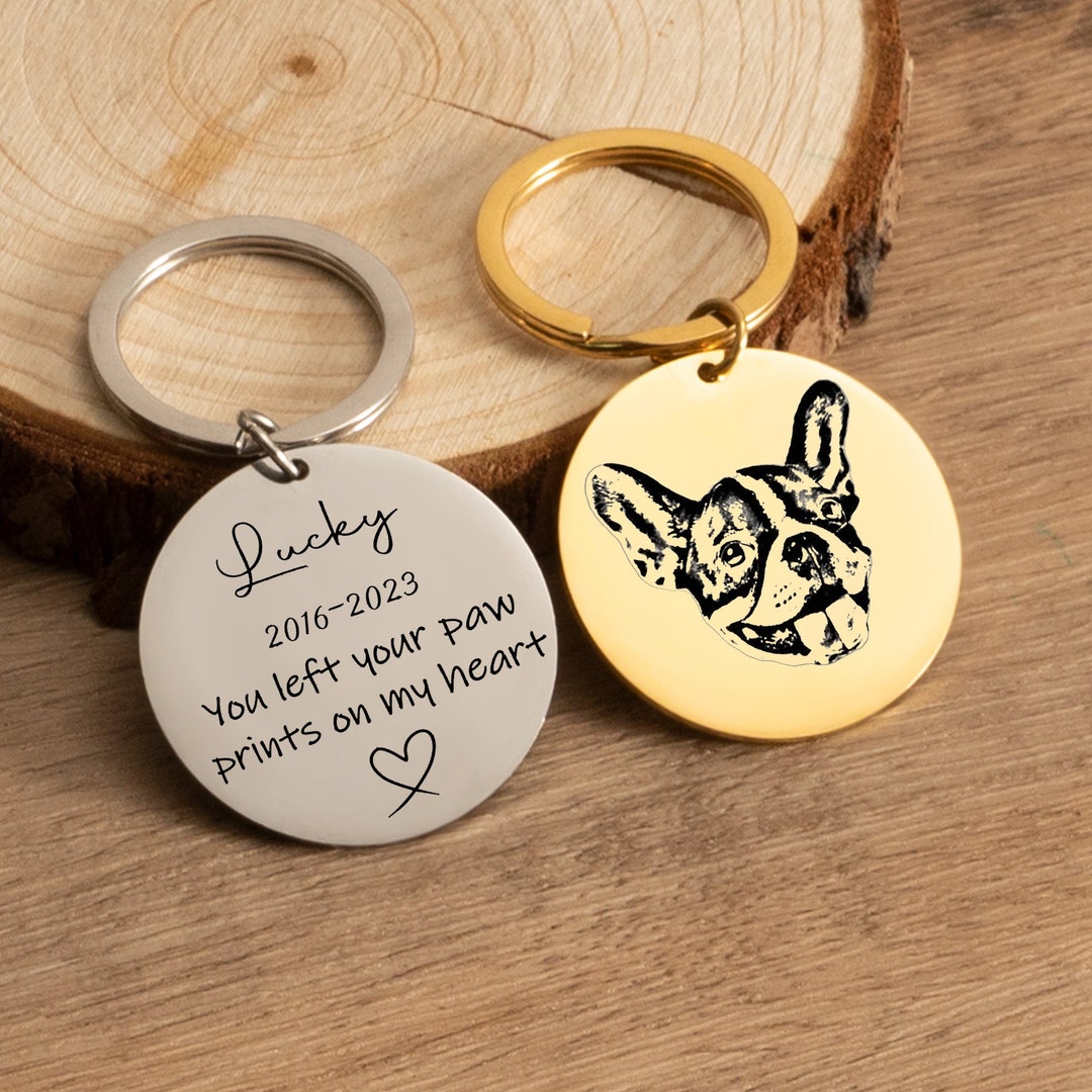 Dog Memorial Keychains, Personalized Metal Keychains, Pet Memorial Key ...