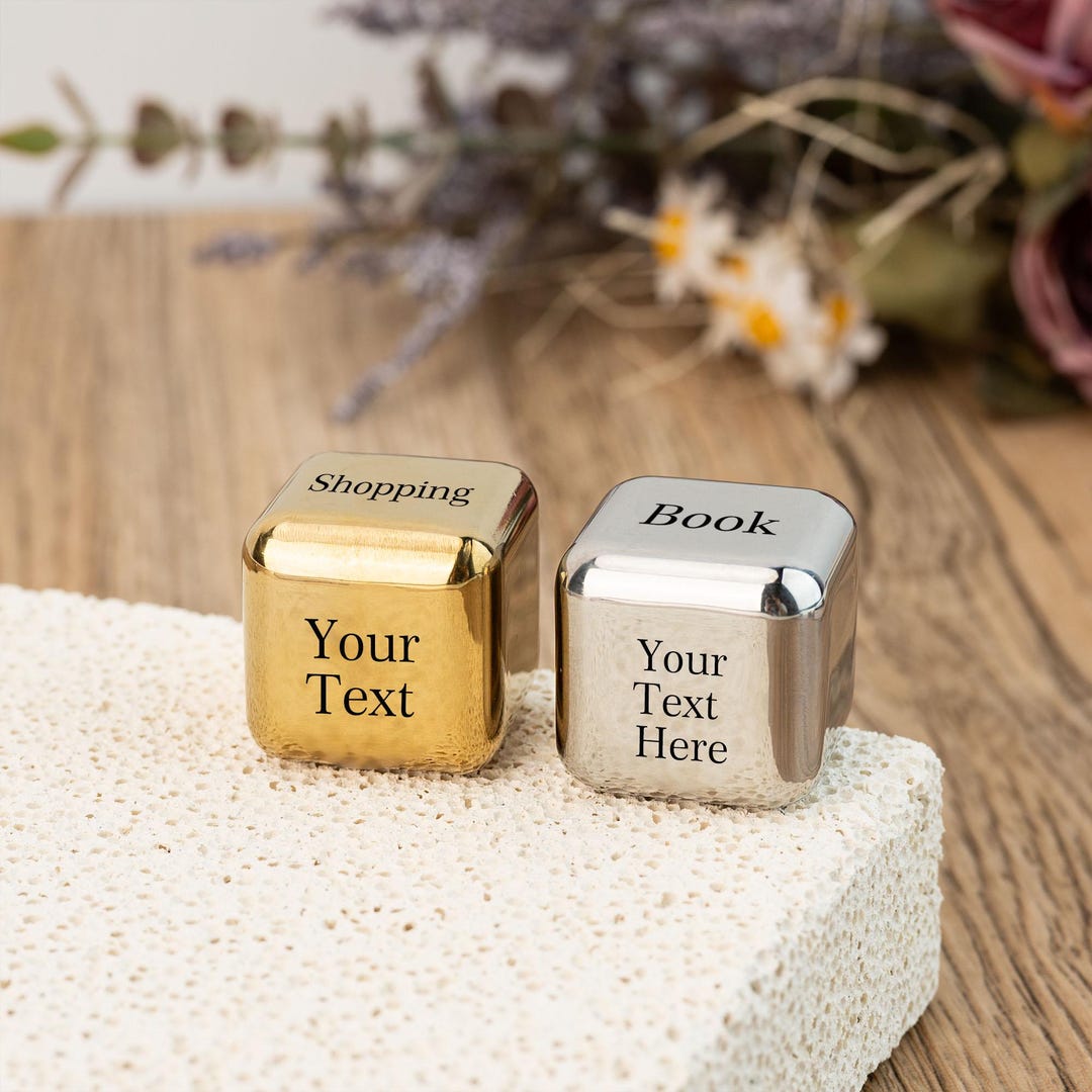Personalized Dice, Custom Engraved Dice, Engagement Wedding Gift, 2 Set ...