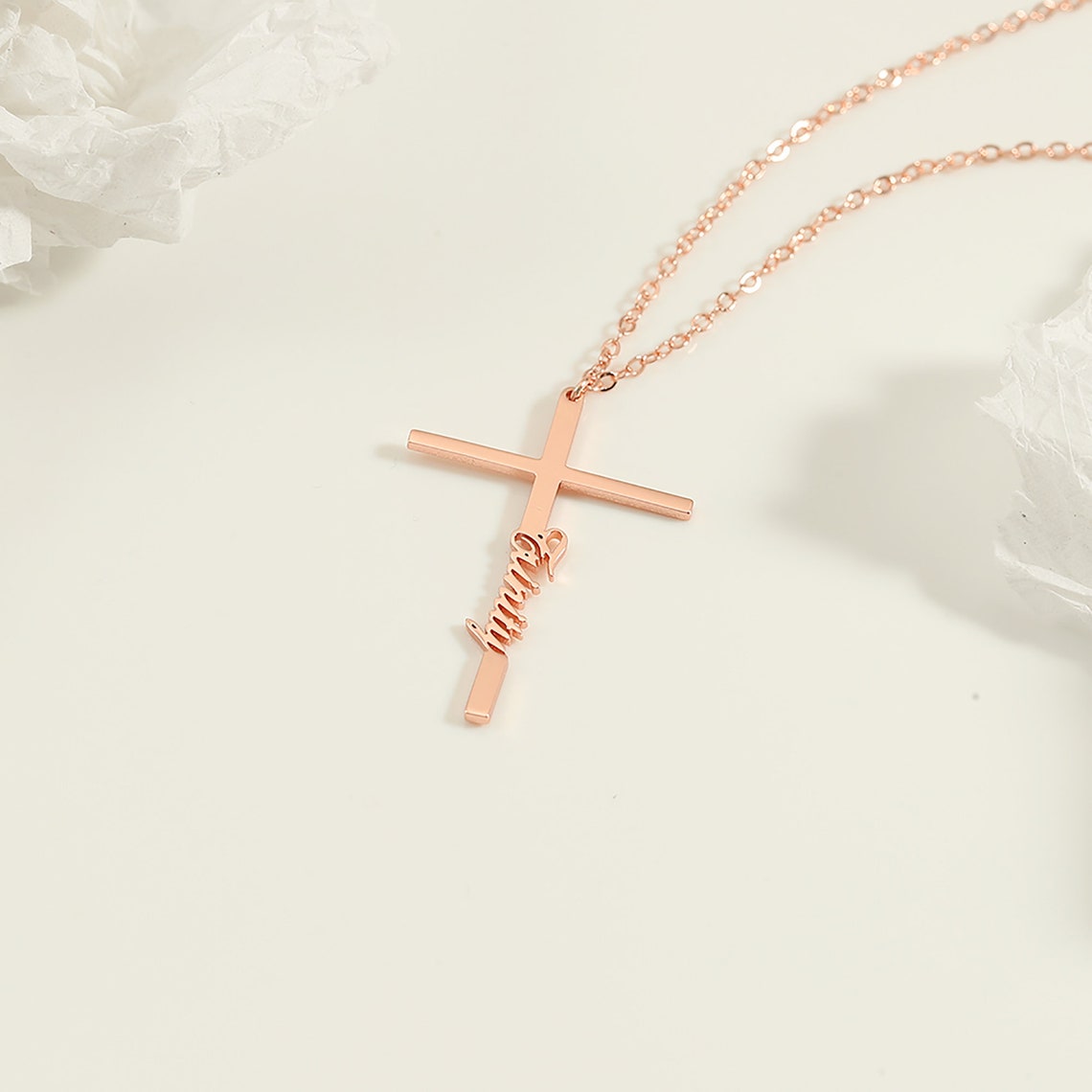 Cross Name Necklacepersonalized Cross Name Necklacecustom | Etsy
