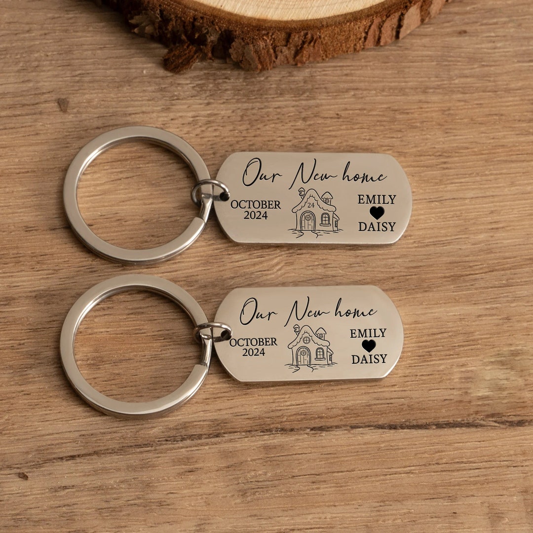 Personalised New Home Key Chain, Engraved Gift for New House, First ...