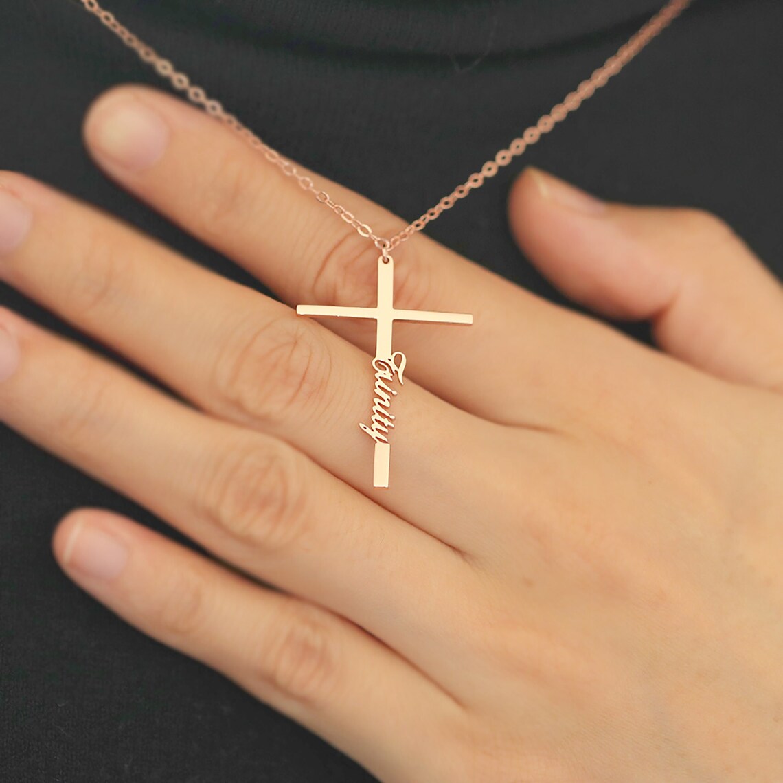 Cross Name Necklacepersonalized Cross Name Necklacecustom - Etsy