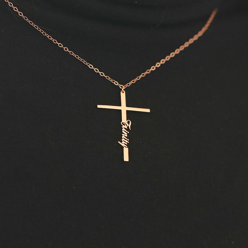 Cross Name Necklacepersonalized Cross Name Necklacecustom | Etsy