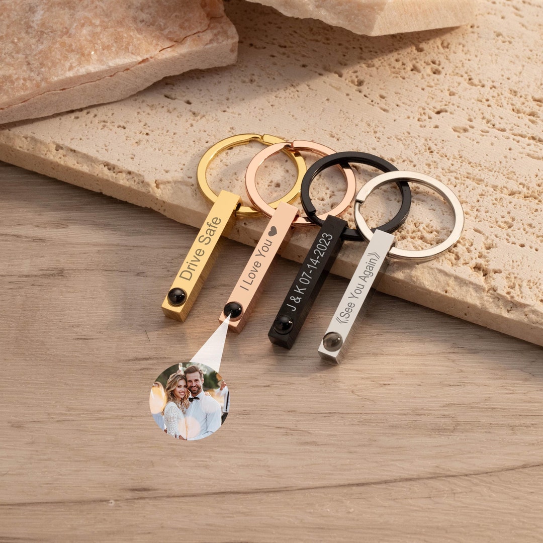 Personalized Photo Projection Keychain, Custom Photo Keychain, Memorial ...