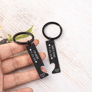 Custom Couple Keychain, Personalized Gift for Boyfriend Girlfriend ...