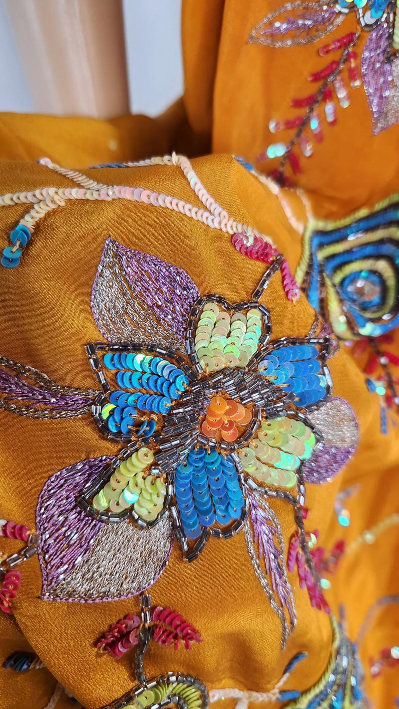 Ethically Made, Unique Upcycled Silk, Vintage Sequin Embroidered ...