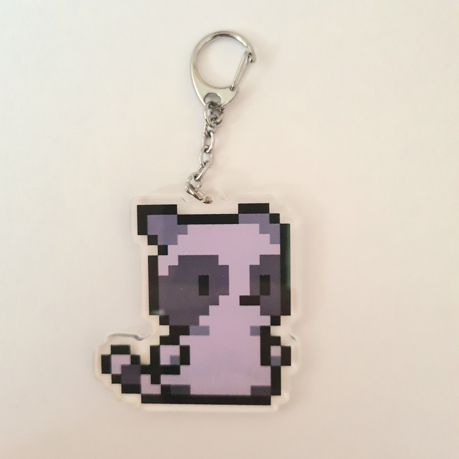 Raccoon Pixel Art Keychain Charm - Etsy
