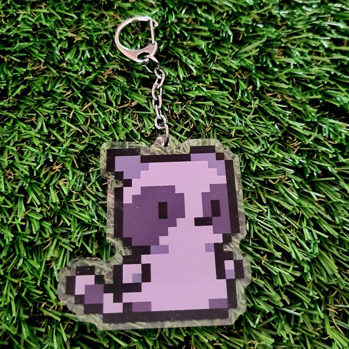 Raccoon Pixel Art Keychain Charm - Etsy