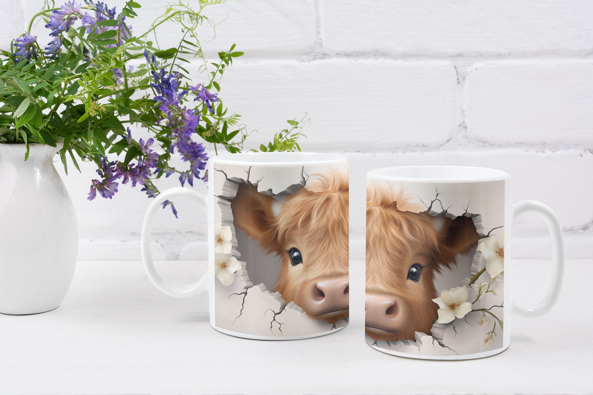 Highland Coo Mug, Highland Cow, Hairy Cow Coffee Mug, Baby Scottish Cow ...