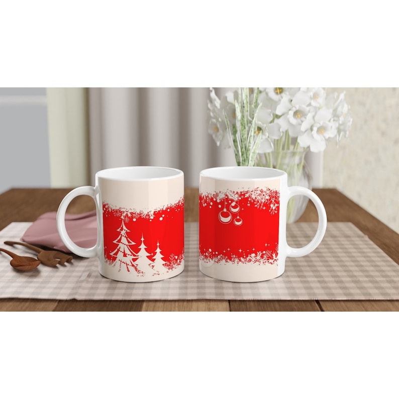 Christmas Coffee Mug, Christmas Scene, Christmas Snow, Graphic Coffee ...
