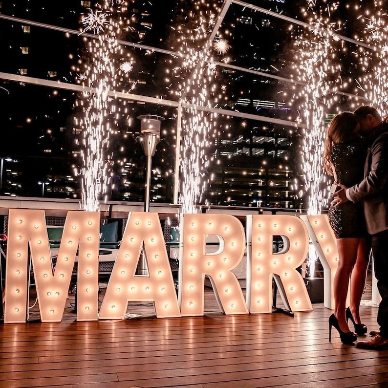 Marry Me Marquee Letter Sign: Cast Iron USB Powered LED Letters - Etsy