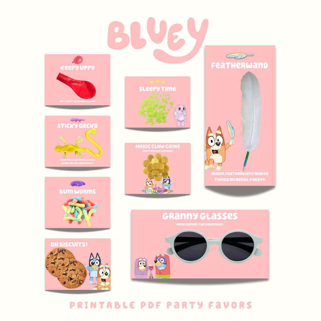 Pink Bluey Party Favor Pack 8 Printable Designs Instant Download PDF ...