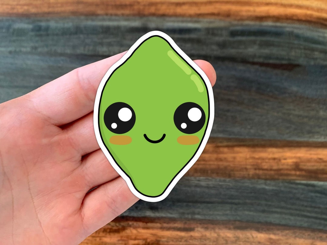 Lime Sticker, Cute Kawaii Green Lime Fruit Kiss-cut Sticker, Laptop ...
