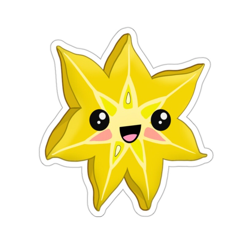 Star Fruit Sticker, Cute Kawaii Yellow Carambola - Etsy
