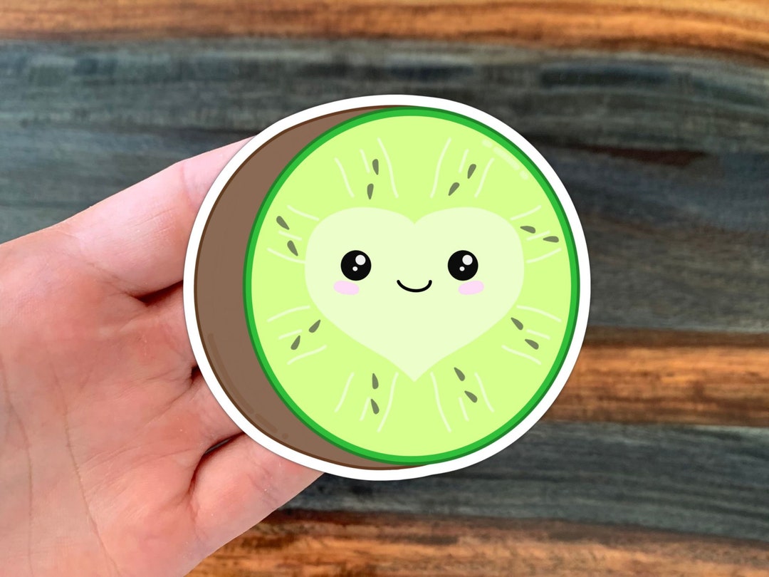 Cute Kawaii Kiwi Sticker, Fruit Kiss-cut Vinyl Decal - Etsy