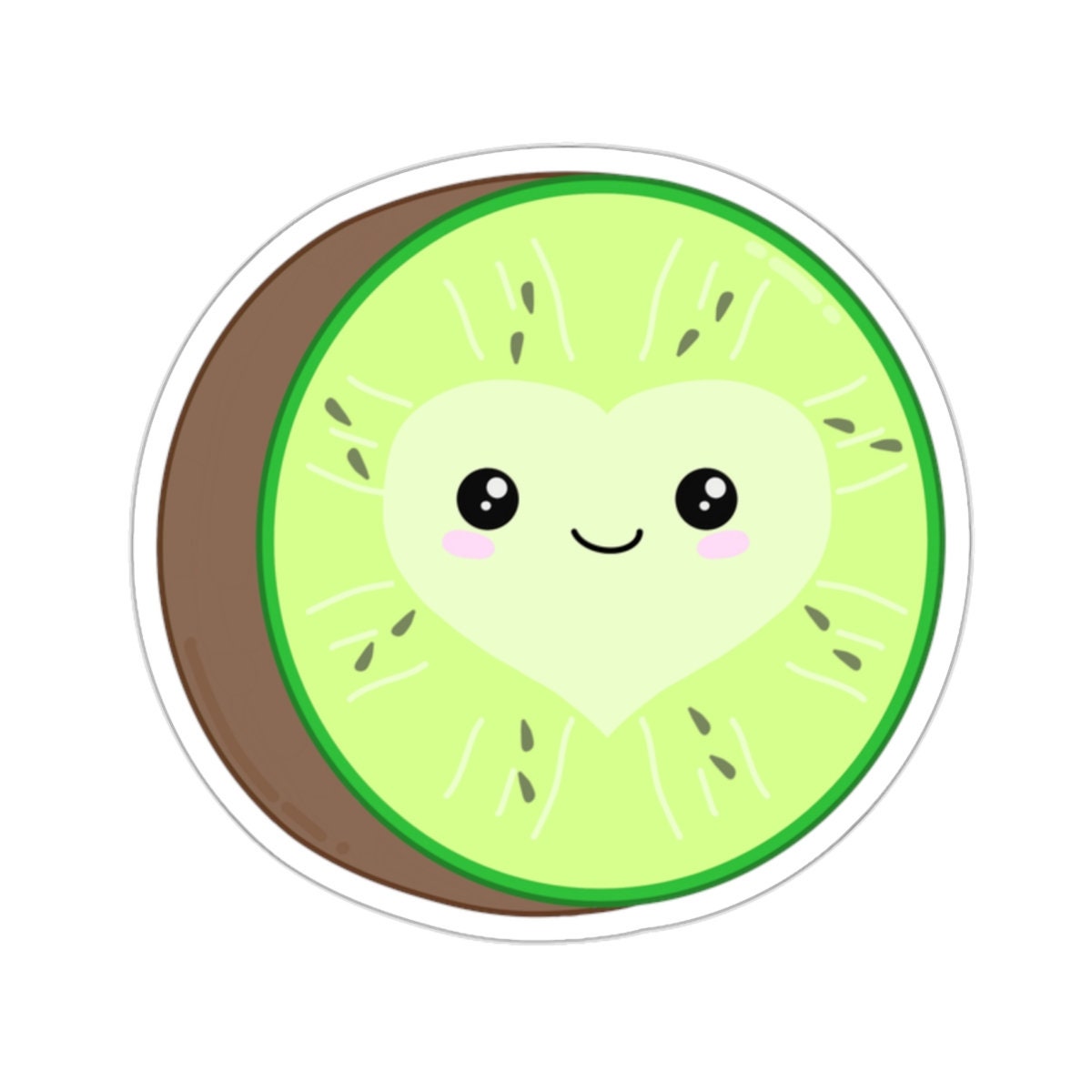 Cute Kawaii Kiwi Sticker, Fruit Kiss-cut Vinyl Decal - Etsy