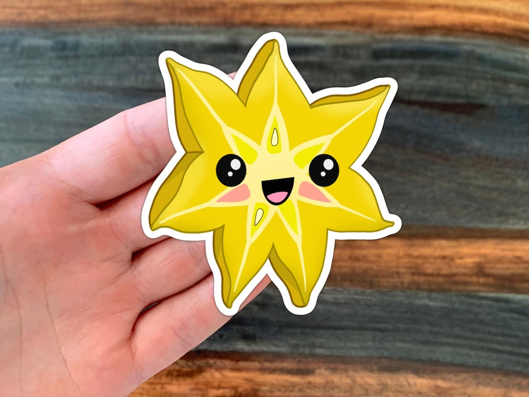 Star Fruit Sticker, Cute Kawaii Yellow Carambola - Etsy