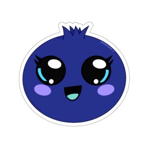 Blueberry Sticker Kawaii, Fruit Sticker, Cute Kawaii Blueberry Kiss-cut ...