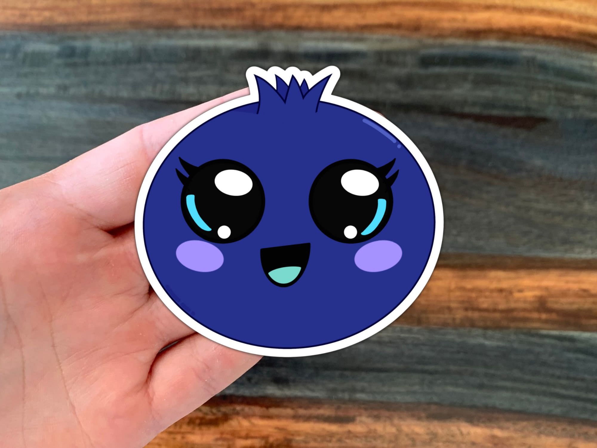 Blueberry Sticker Kawaii, Fruit Sticker, Cute Kawaii Blueberry Kiss-cut ...