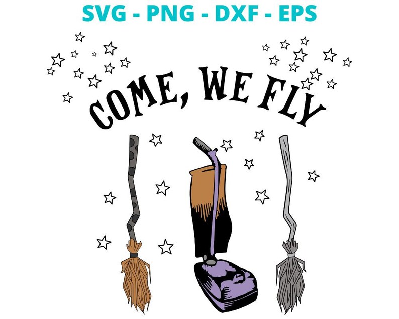 Come We Fly Hocus Pocus Brooms Witches Funny Halloween Day - Etsy