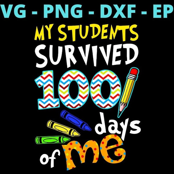 My Students Survived 100 Days of Me Svg - Etsy