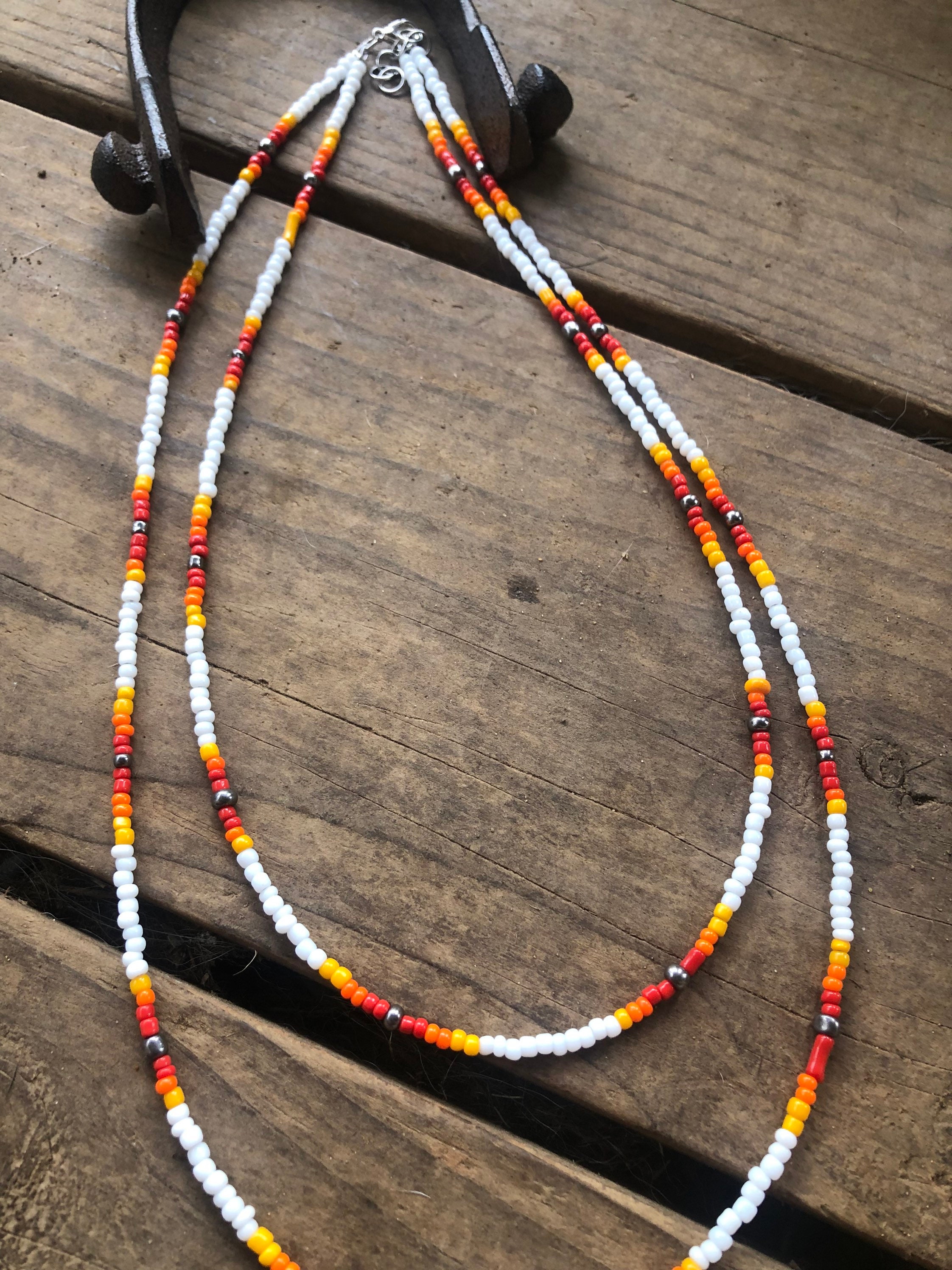 Two Strand Sunset Beaded Necklaces - Etsy