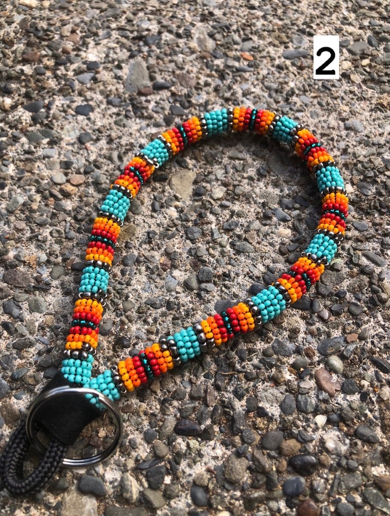 Beaded Key Chains Western/native American Inspired - Etsy