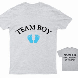 Team Boy T-shirt Gender Reveal Baby Shower Personalised - Etsy