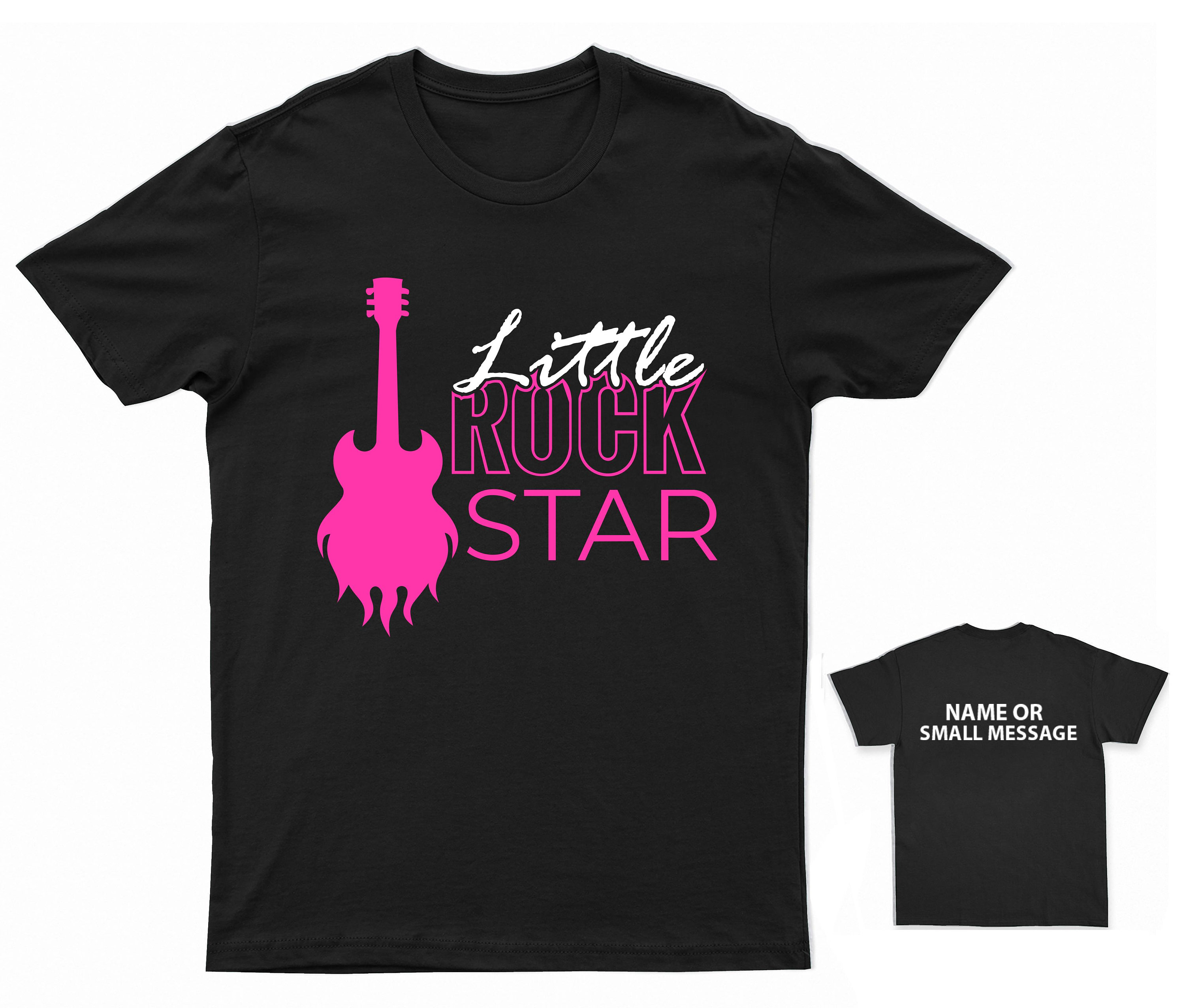 Kids little Rock Star T shirt With Pink Guitar Customisable Rocker Tee for Children Soft Cotton Music Themed Shirt for Boys Girls Etsy