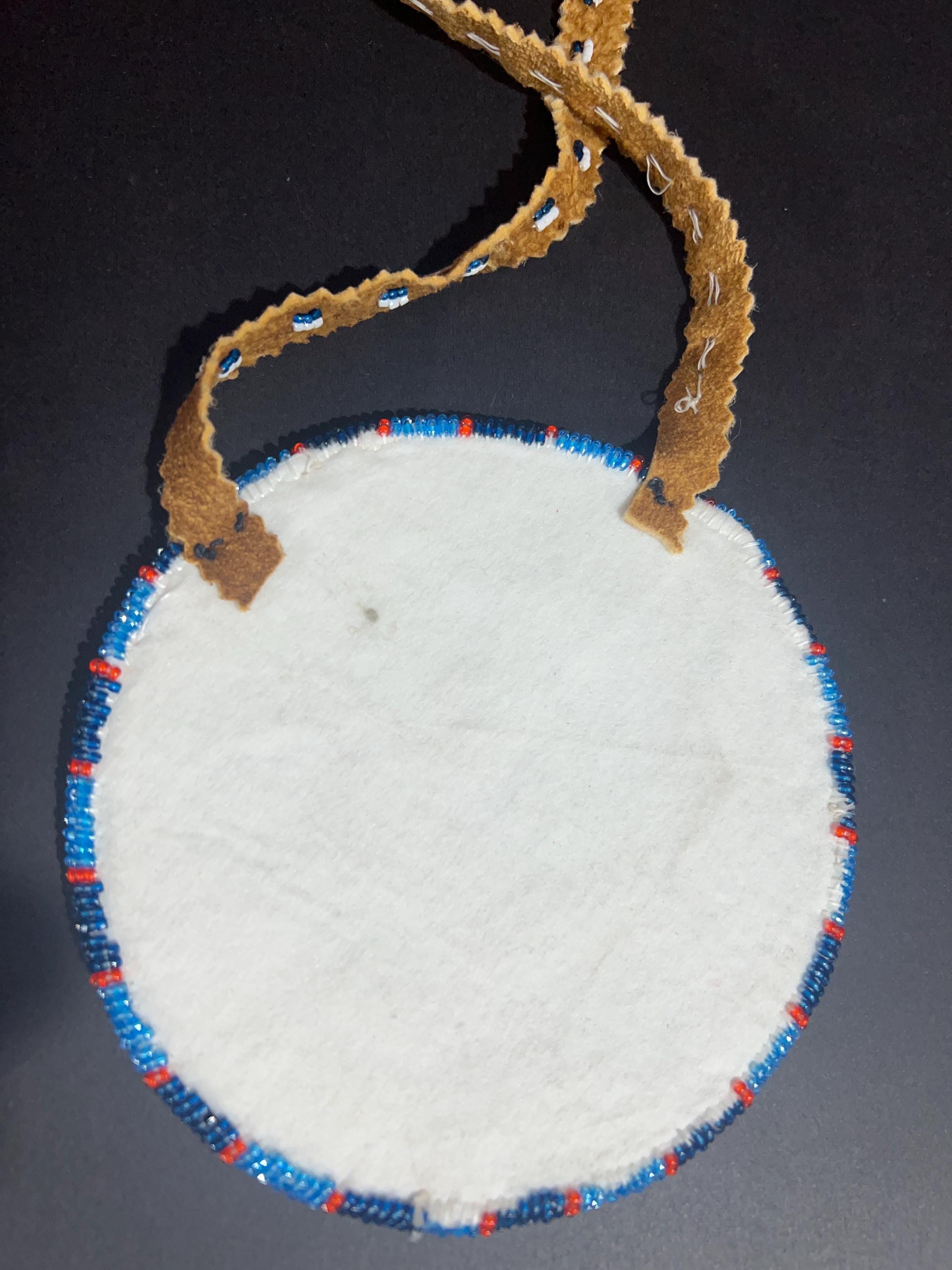 First Nations Beaded Medallion. Hummingbird and Flower. 5 Inches in ...