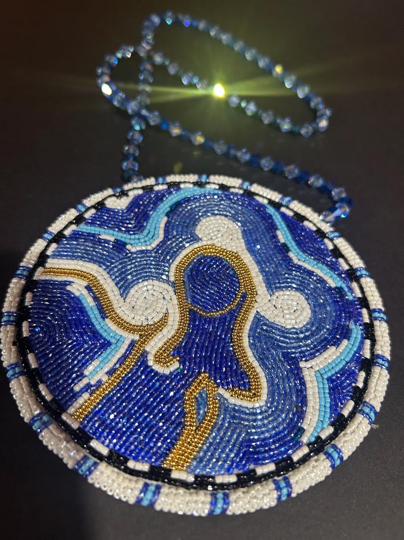 First Nations Beaded Medallion Venus 5 Inches Diameter - Etsy