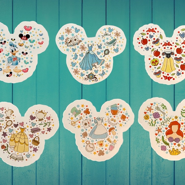 Glitter Mickey Head Stickers - Etsy