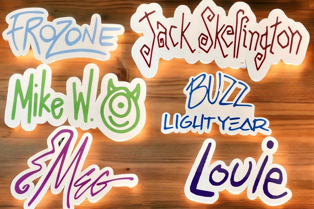 Disney Characters Signature Stickers - Etsy