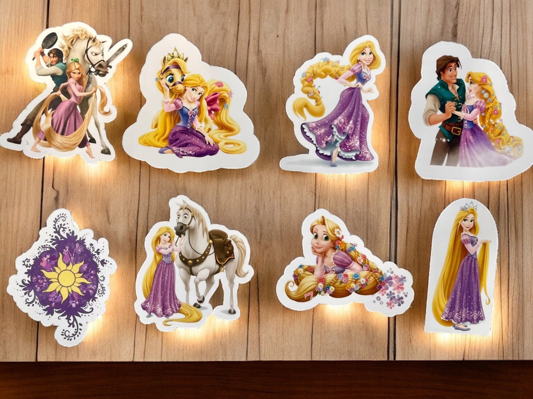 Princess Rapunzel Clear, White and Glitter Stickers. - Etsy