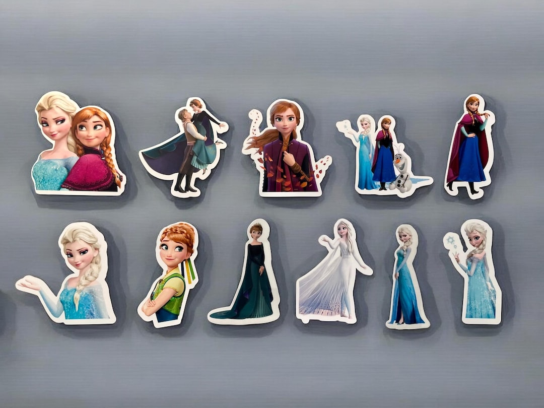 Frozen, Anna and Elsa Stickers, Clear, White and Glitter - Etsy