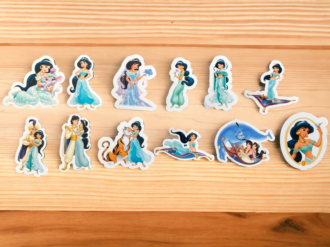 Aladdin and Jasmine Clear, White and Glitter Stickers. - Etsy