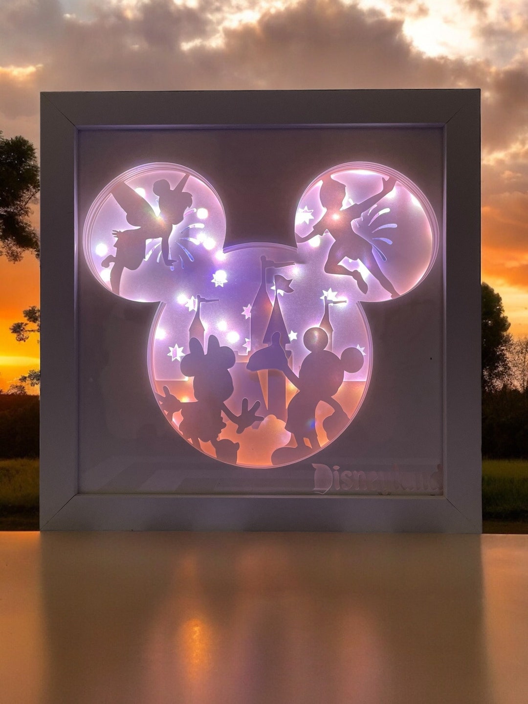 Mickey and Minnie Light up Shadow Box 8x8 or 12x12 - Etsy