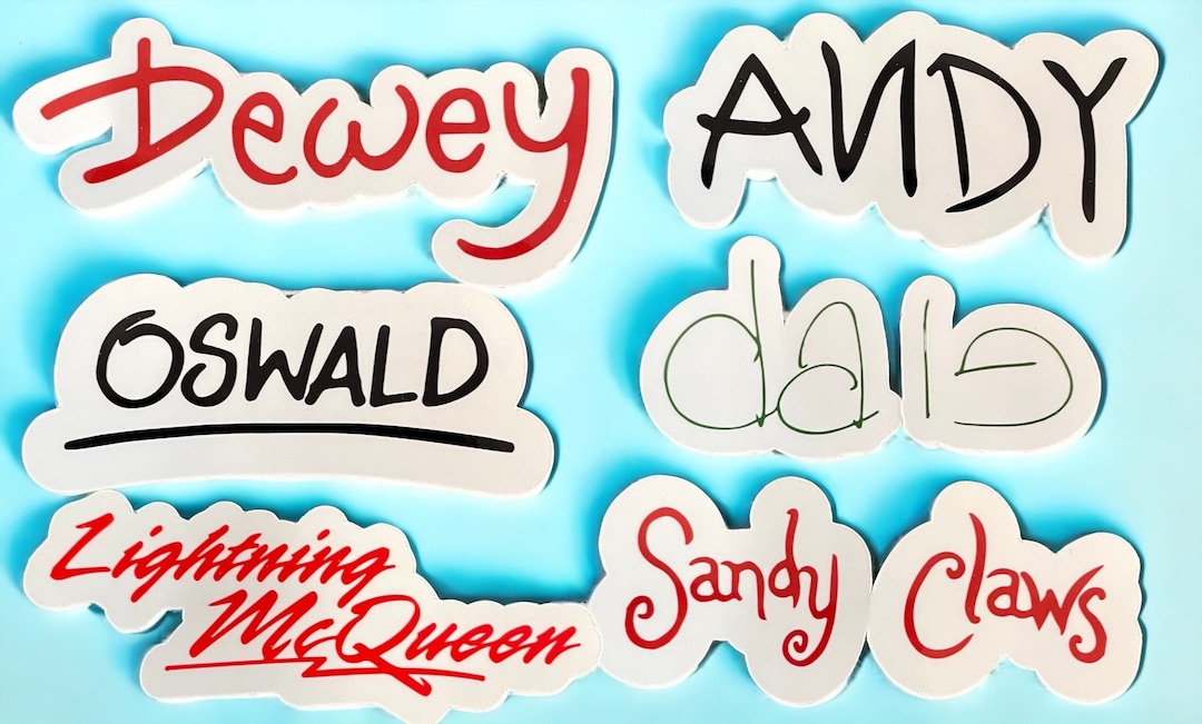 Disney Characters Signature Stickers - Etsy
